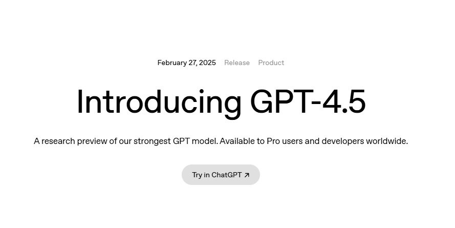 OpenAI Launches GPT-4.5, A Smarter AI Model | ExtranAI - Singapore-based AI Application Company
